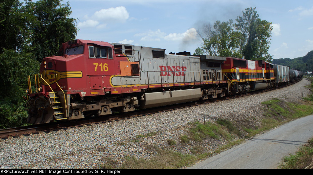 BNSF 716 and KCS 3909 on K496 ethanol mtys